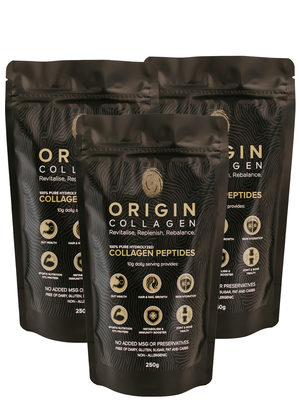 COLLAGEN LOADING PACK3 x 250g POUCHES - OriginCollagen